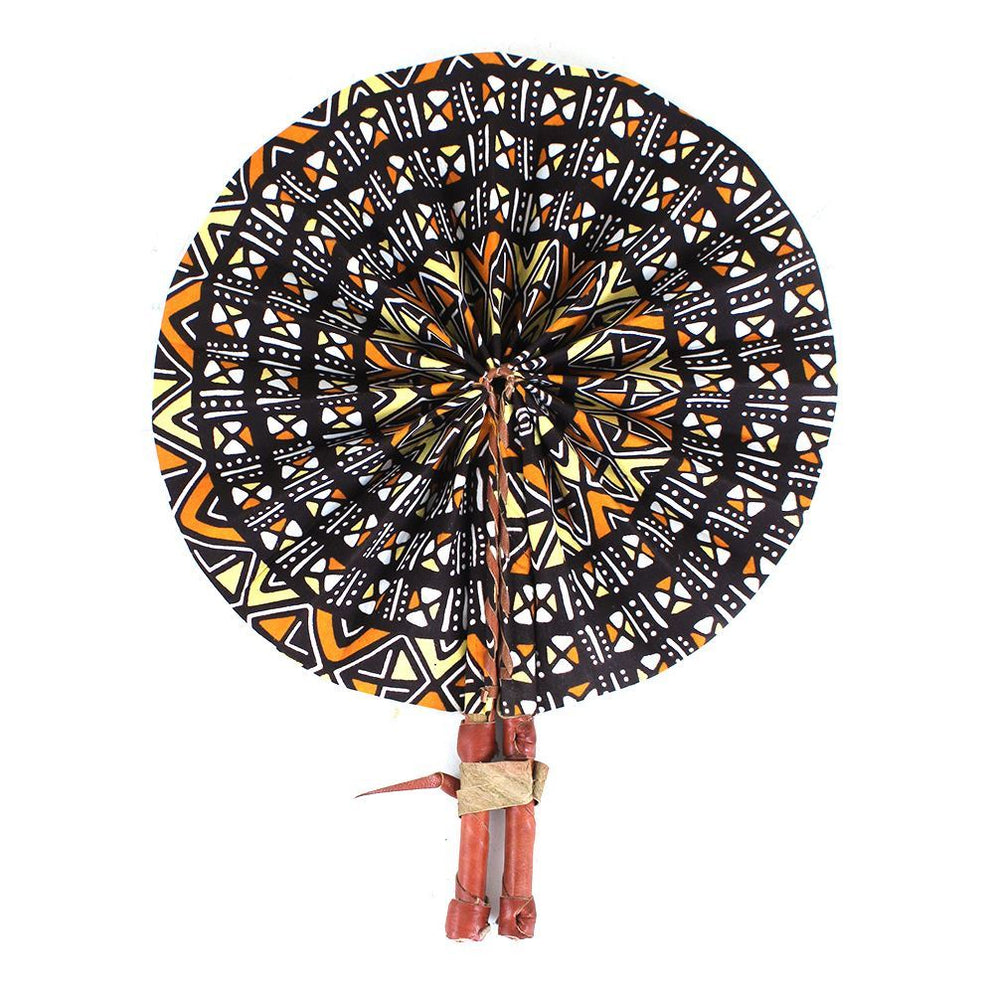 African Hand Fan – Mud Print Design | Handmade in Ghana — A Taste Of Africa