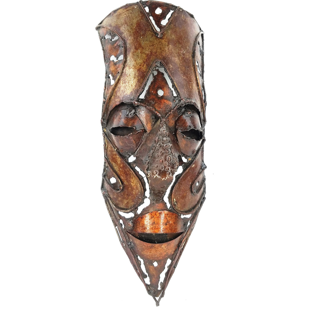 Recycled Metal African Masks | Handmade Warrior Wall Art from Zimbabwe ...